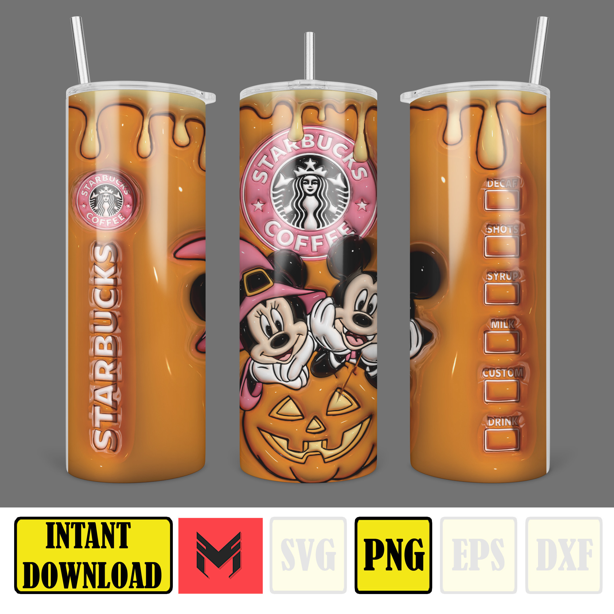 3D Inflated Sublimation Tumbler Design Download PNG, 20 Oz D | Inspire ...