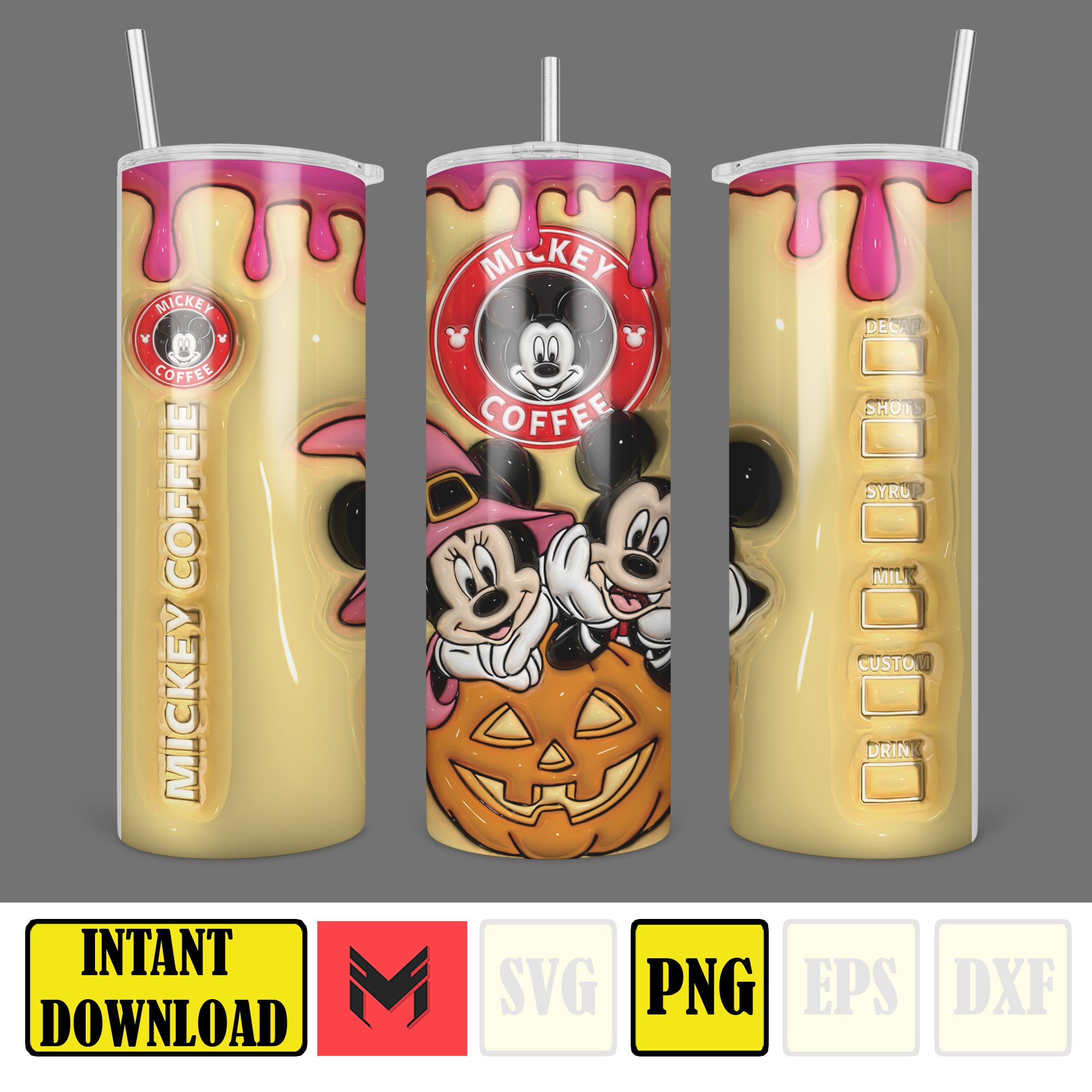 3D Inflated Sublimation Tumbler Design Download PNG, 20 Oz D - Inspire ...