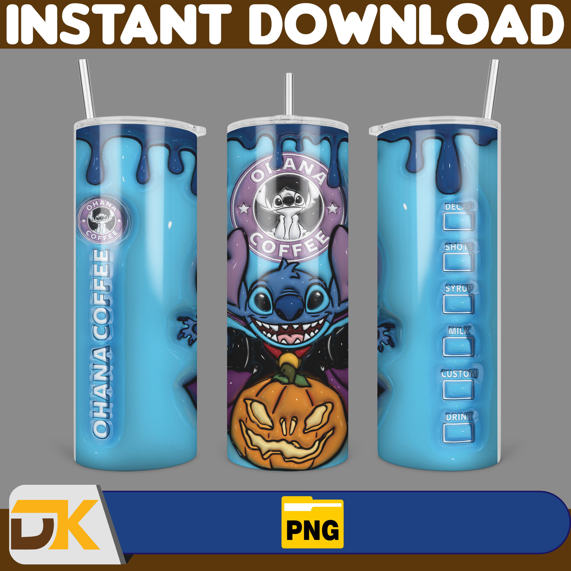 3D Inflated Sublimation Tumbler Design Download PNG, 20 Oz D - Inspire ...