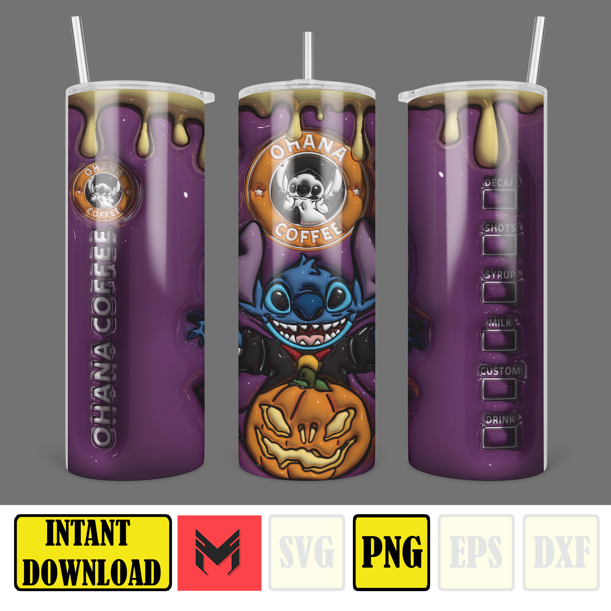 3D Inflated Sublimation Tumbler Design Download PNG, 20 Oz D | Inspire ...