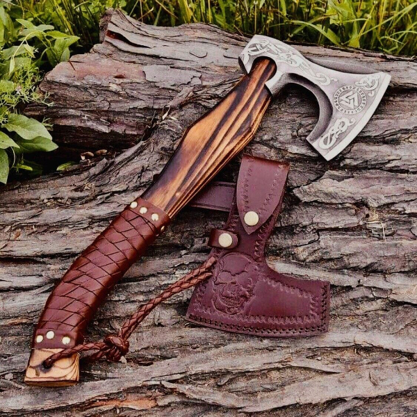 CUSTOM HANDMADE FORGED ENGRAVED CARBON STEEL VIKING HATCHET - Inspire ...