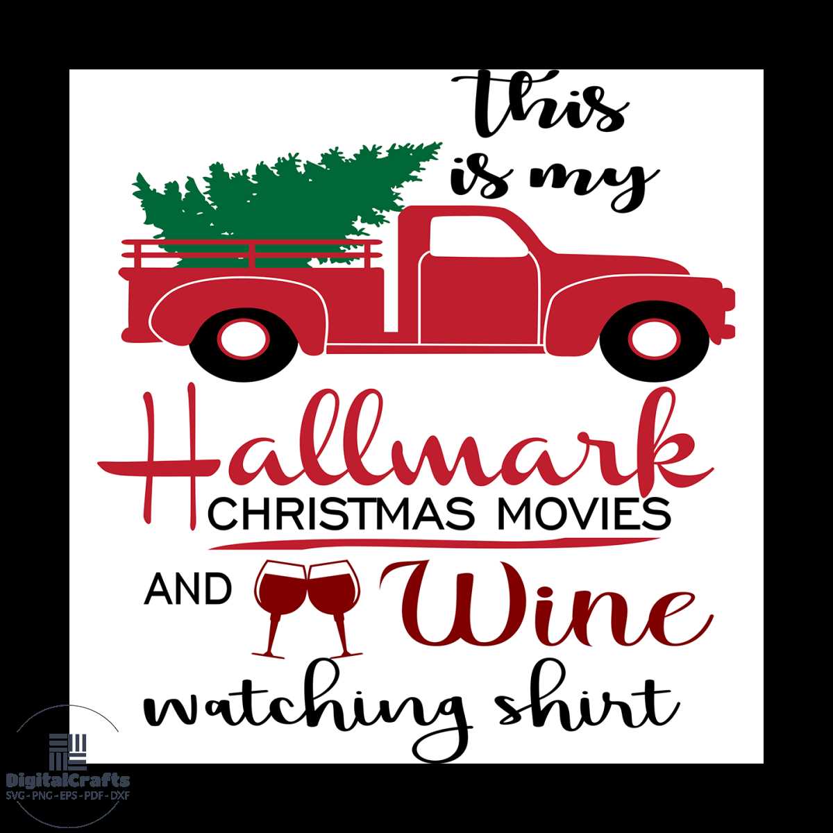 Hallmark Christmas Movies And Wine Svg, Christmas Svg, Hallm - Inspire ...