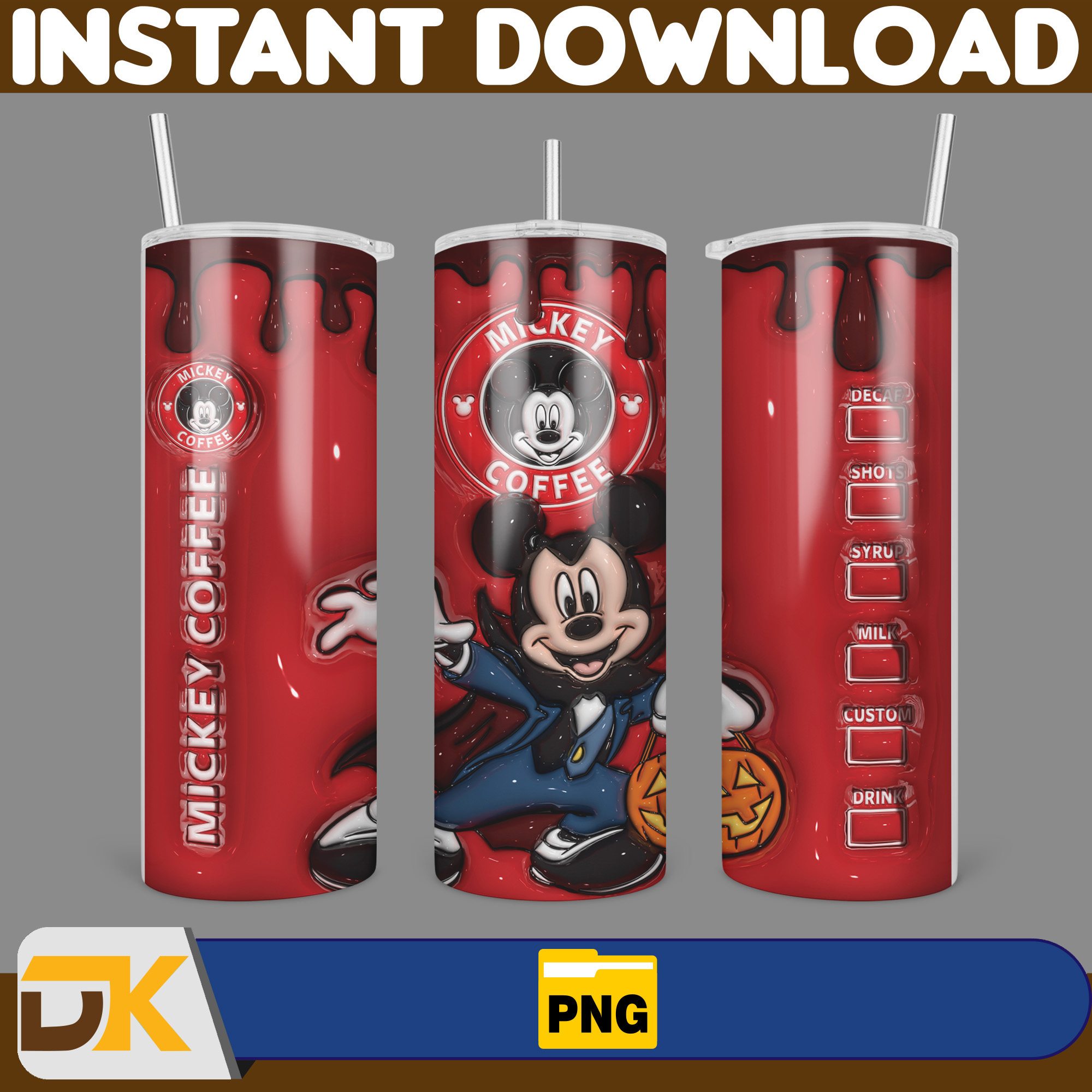 3D Inflated Sublimation Tumbler Design Download PNG, 20 Oz D - Inspire ...