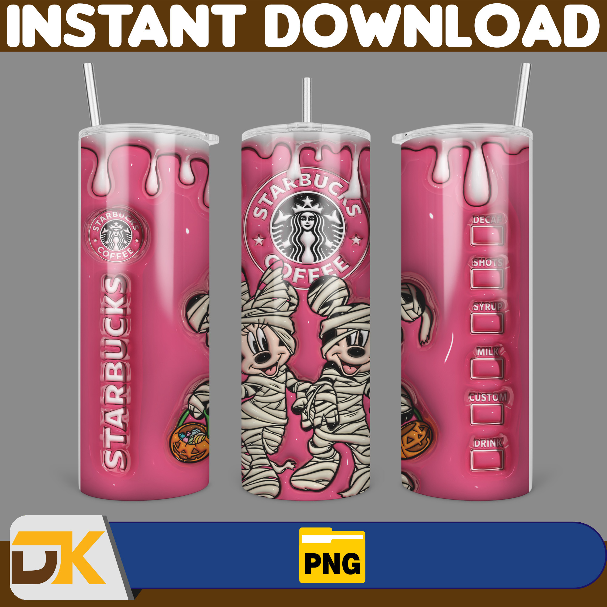 3D Inflated Sublimation Tumbler Design Download PNG, 20 Oz D - Inspire ...