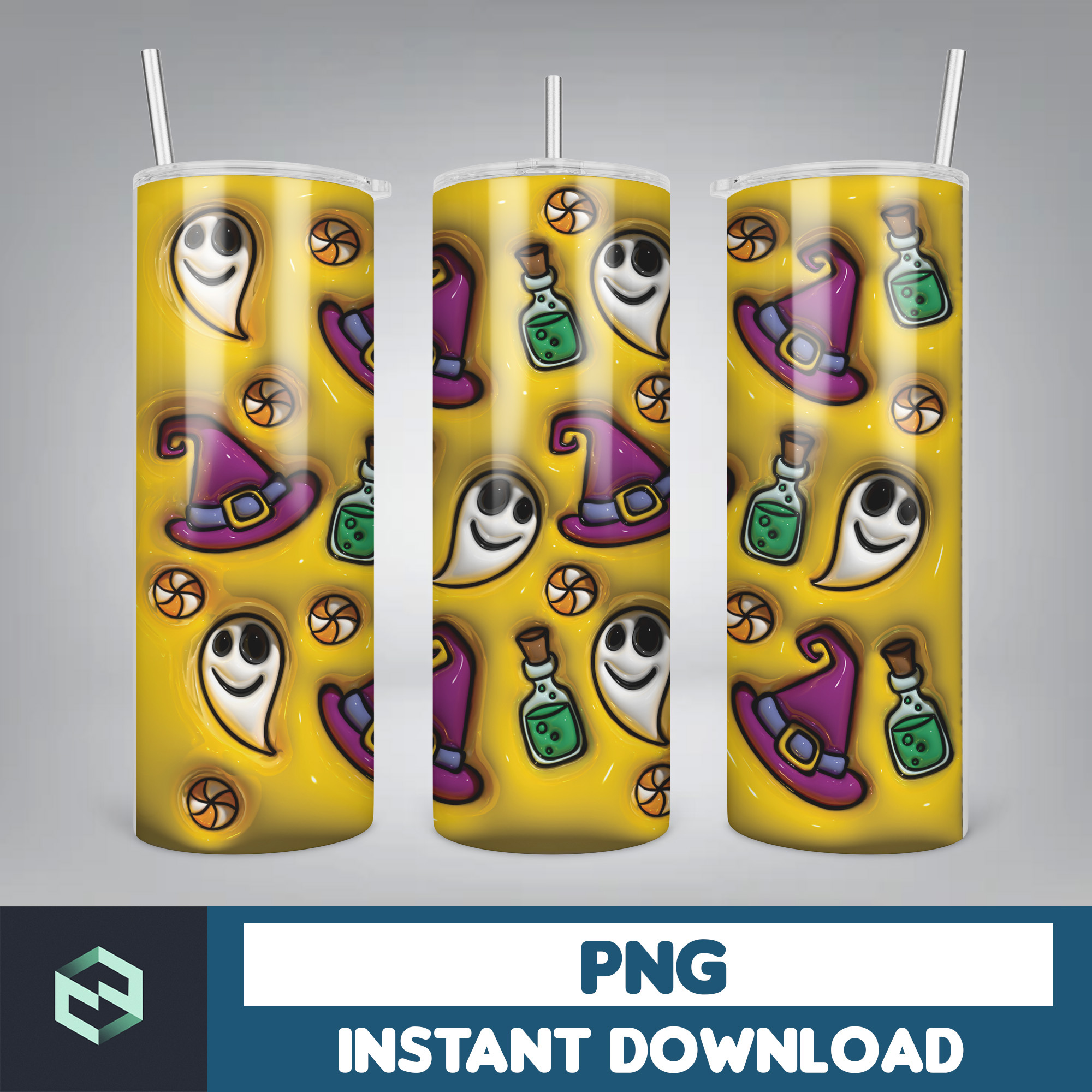 3D Inflated Sublimation Tumbler Design Download PNG, 20 Oz D | Inspire ...