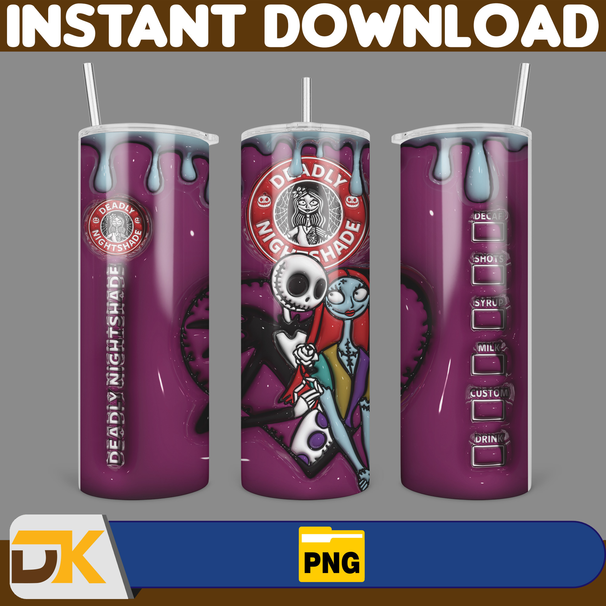 3D Inflated Sublimation Tumbler Design Download PNG, 20 Oz D | Inspire ...