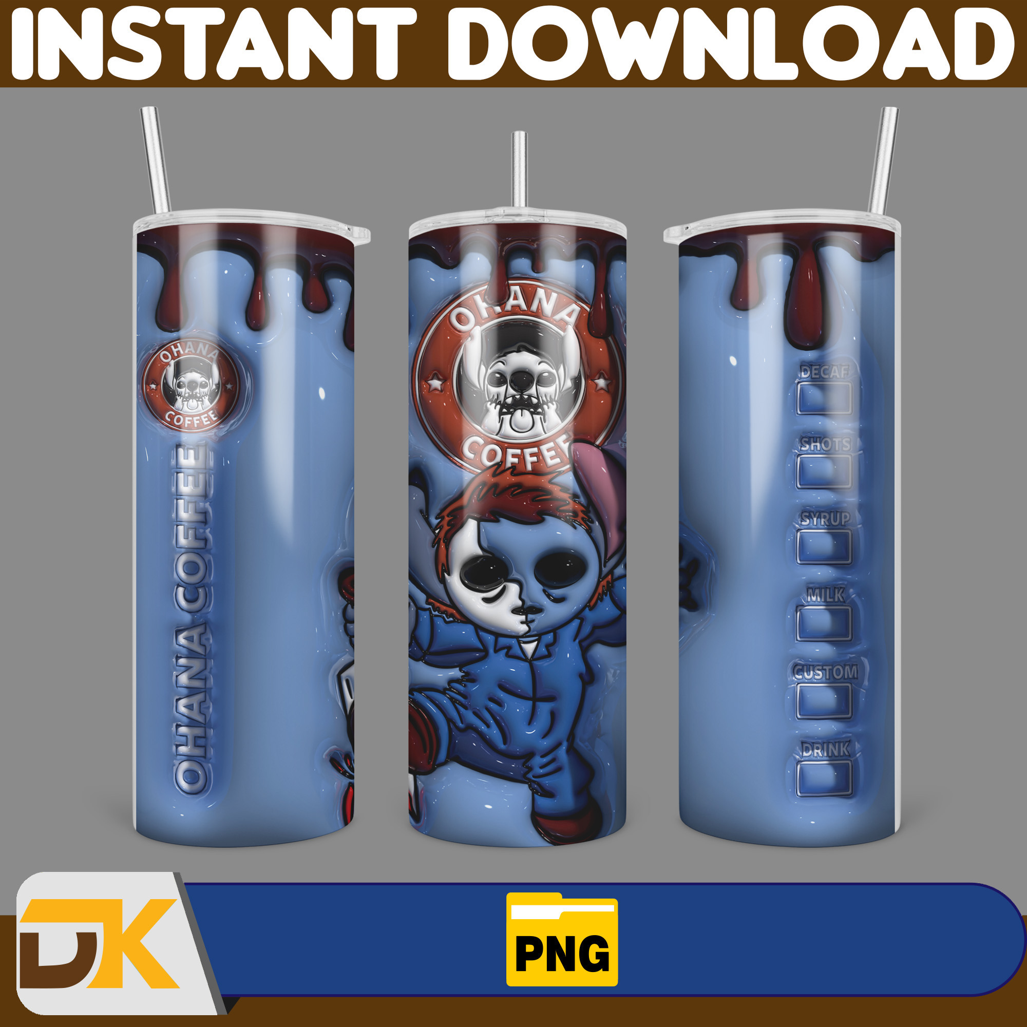 3D Inflated Sublimation Tumbler Design Download PNG, 20 Oz D - Inspire ...