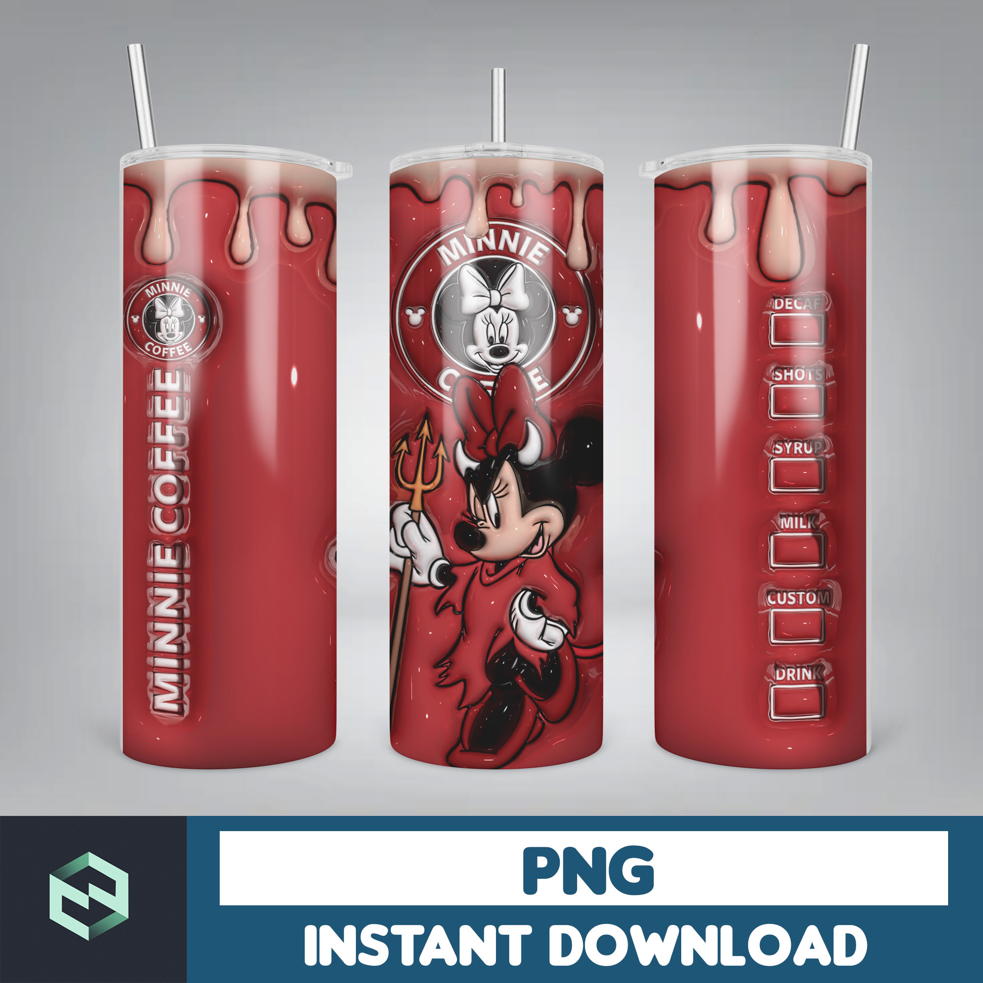 3D Inflated Sublimation Tumbler Design Download PNG, 20 Oz D | Inspire ...