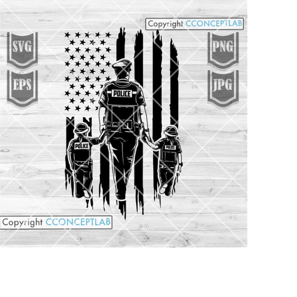 US Police Dad with 2 Daughters svg | US Policeman svg | DadL | Inspire ...