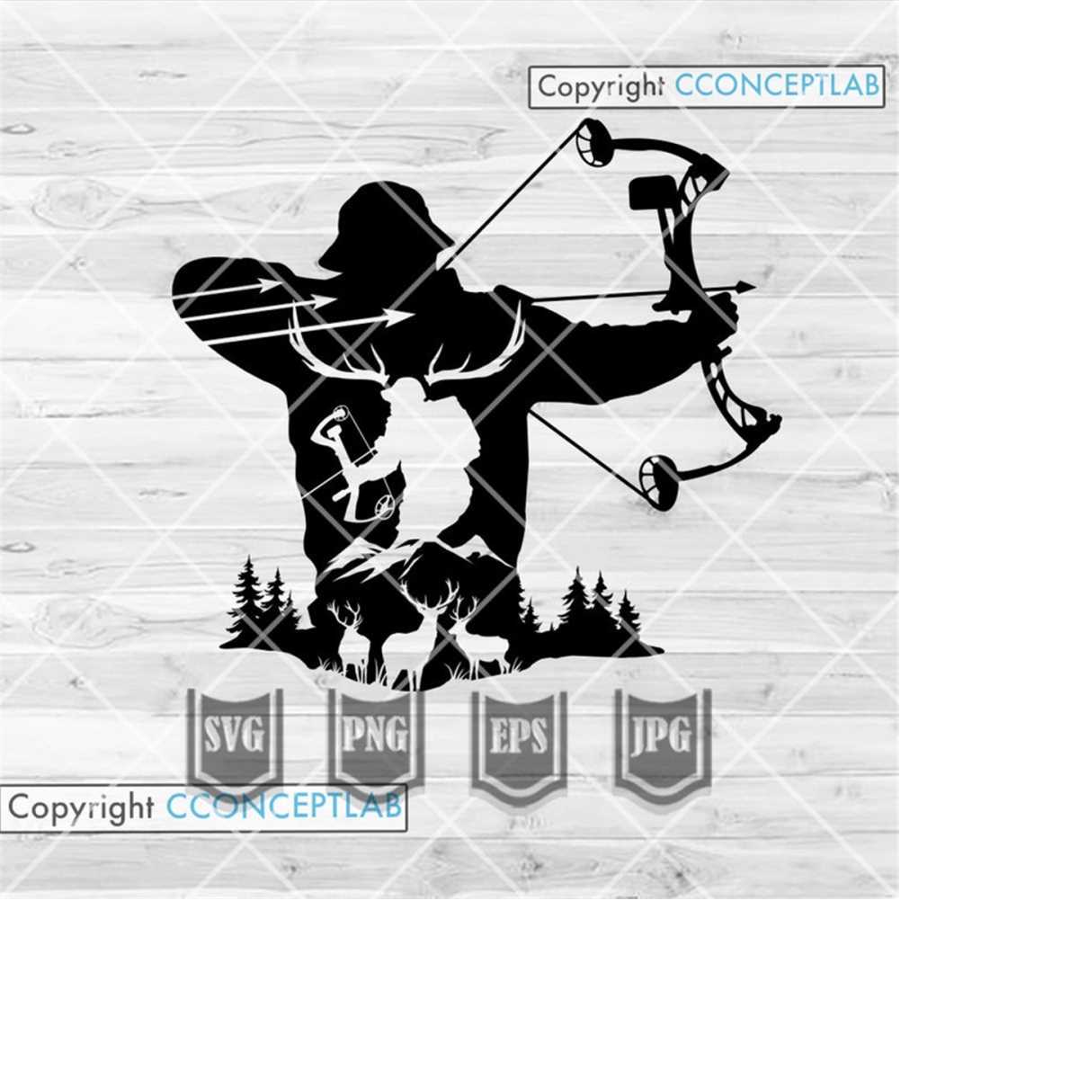 Deer Bow Hunting svg | Bow and Arrow Clipart | Antler Shirt | Inspire ...