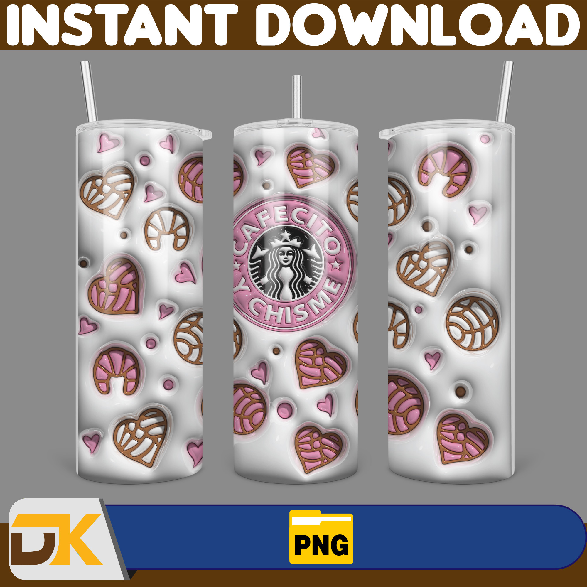 3D Inflated Sublimation Tumbler Design Download PNG, 20 Oz D | Inspire ...