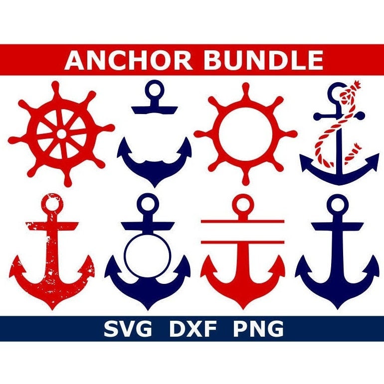 Anchor SVG, Nautical SVG, Monogram Frame SVG, Digital Downlo - Inspire ...