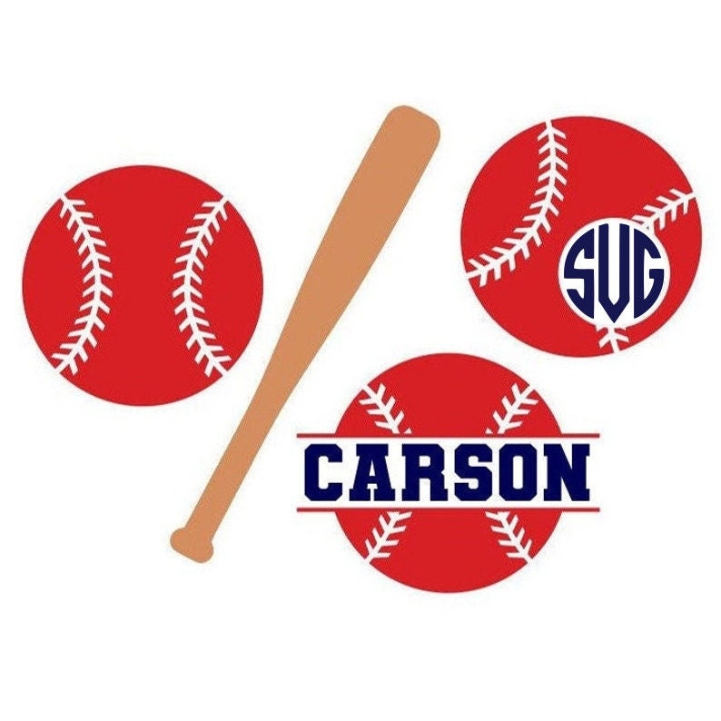 Baseball SVG, Monogram Frame SVG, Name Frame SVG, Digital Do - Inspire ...