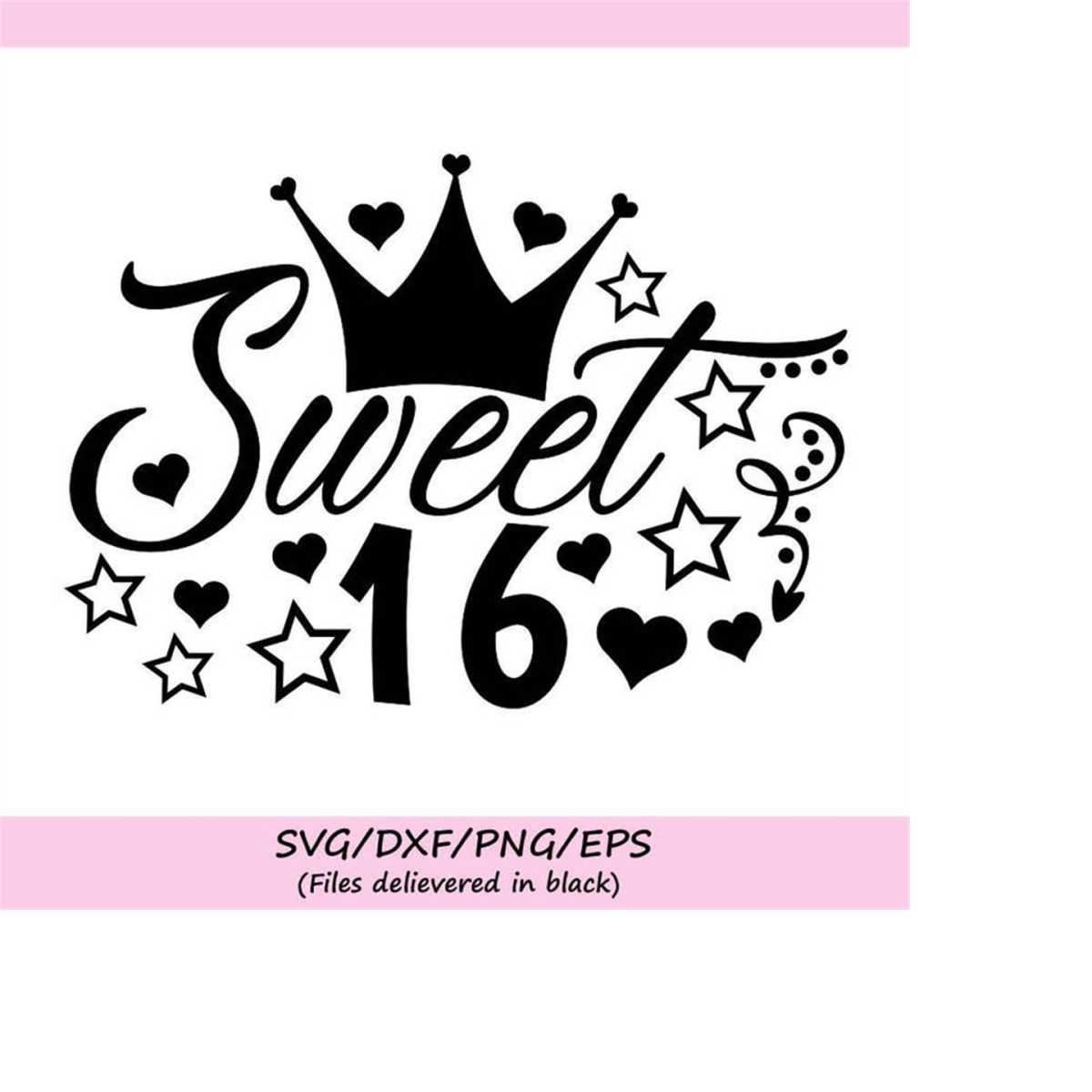 sweet 16 svg, birthday svg, sixteenth birthday svg, birthday - Inspire ...