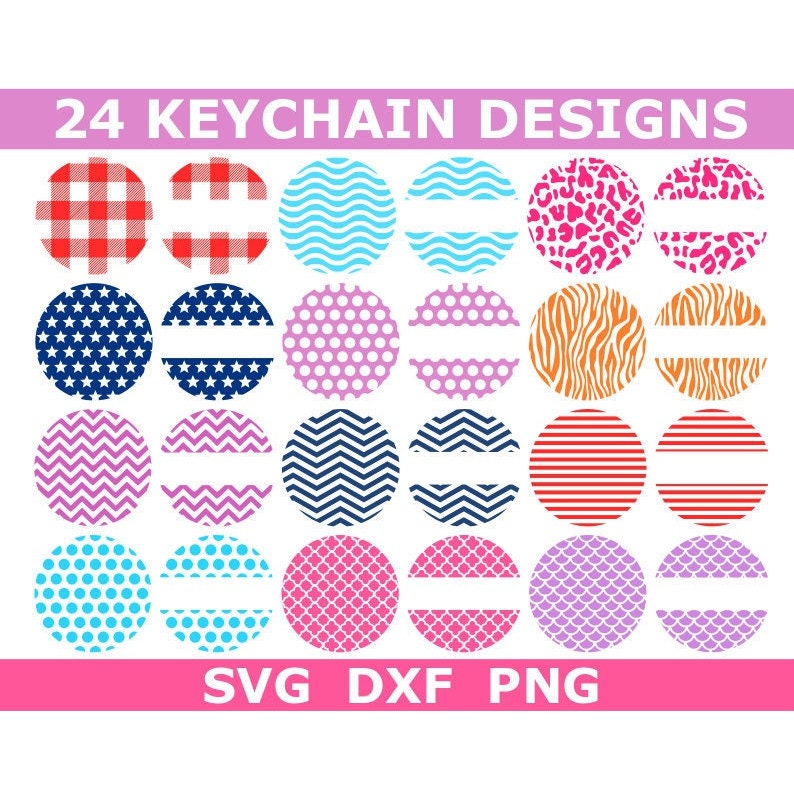 Circle Keychain SVG Bundle, 24 Designs, Keychain Patterns, D | Inspire ...