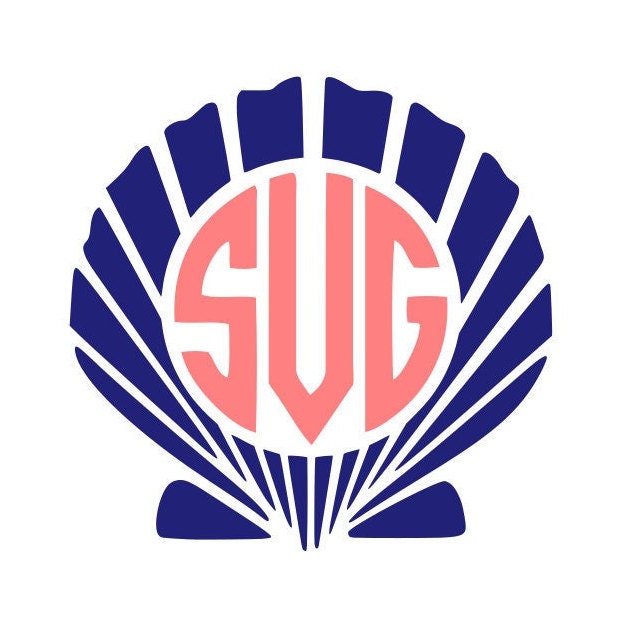 Seashell SVG, Sea Shell Monogram Frame SVG, Beach SVG, Digit - Inspire ...
