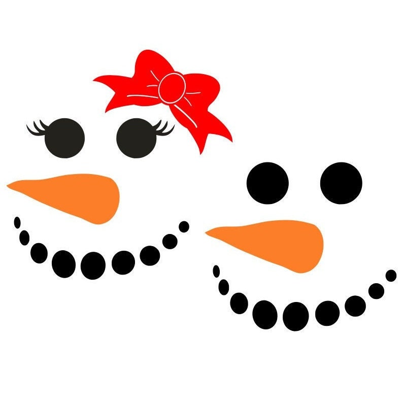 SnowmanSnowgirl Face SVG, Christmas SVG, Winter SVG, Digital - Inspire ...