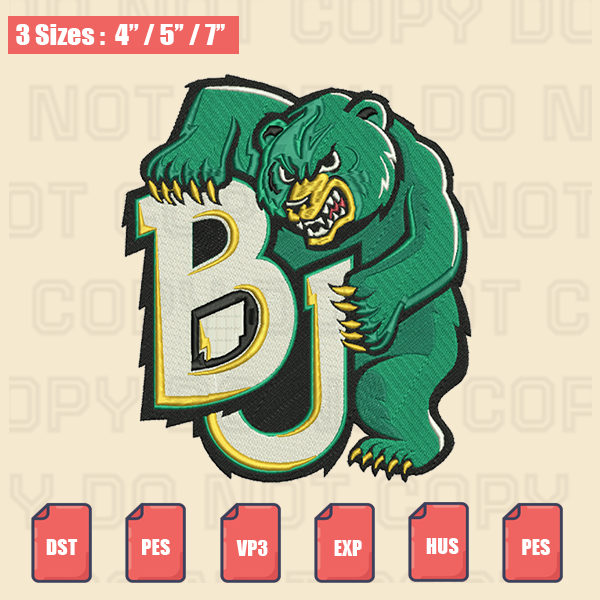 Baylor Bears Embroidery Designs, NCAA Logo Embroidery Files, | Inspire ...