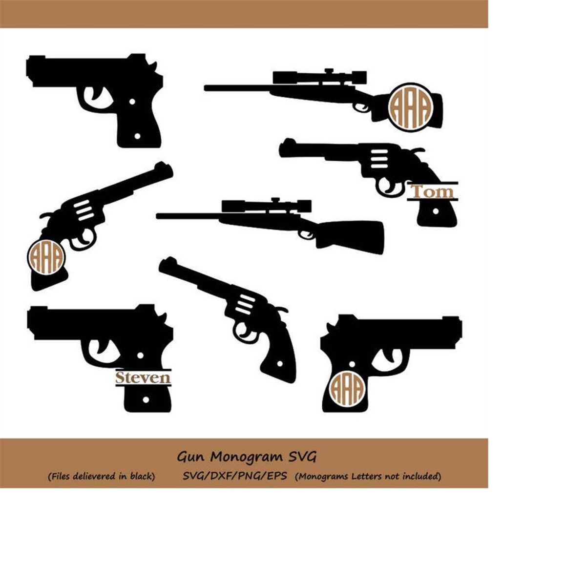 Gun svg, Gun Monogram svg, Gun Pistol svg, Cowboy Gun svg, S - Inspire ...