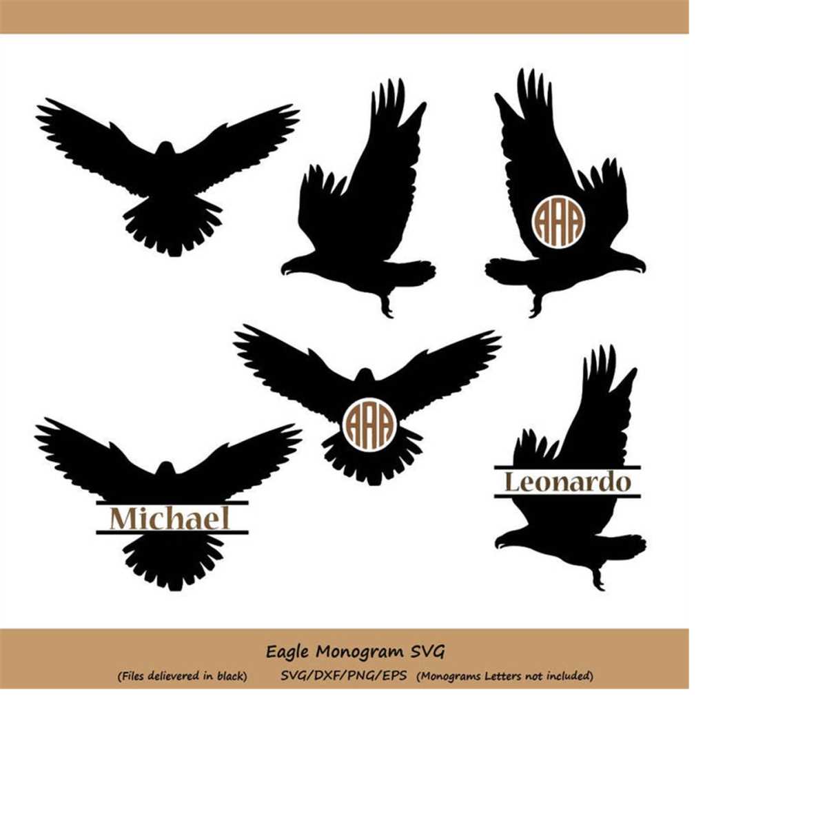 Eagle SVG, eagle monogram frames svg, eagle silhouette, eagl | Inspire ...