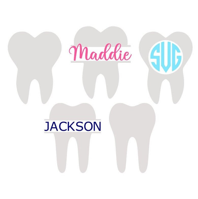 Tooth SVG Frames, Monogram Frame, Name Frame, Digital Downlo - Inspire ...