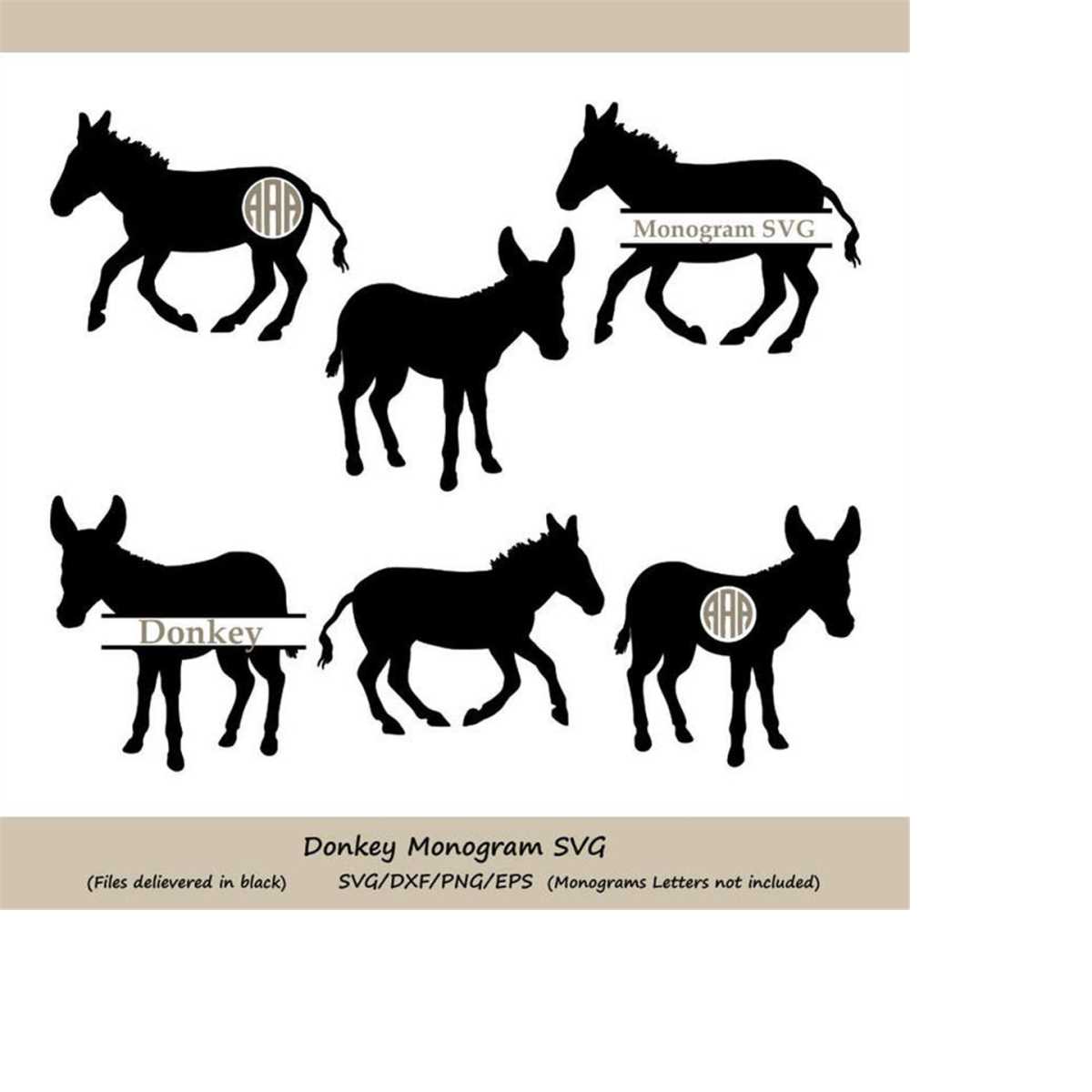 Donkey Svg, Donkey monogram svg, animal svg, farm animal svg | Inspire ...