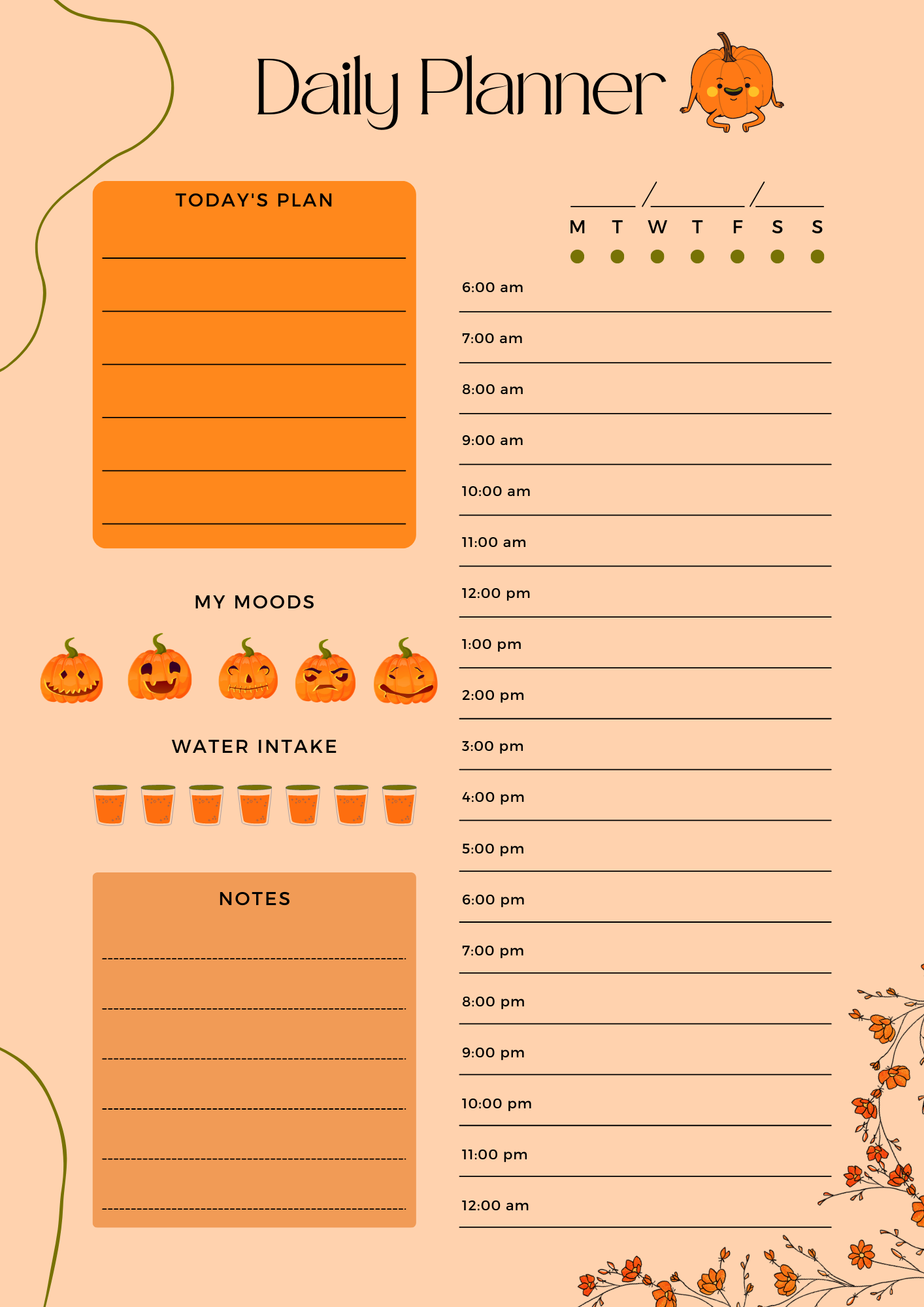 Pumpkin Digital Planner Psl Dailyplanner Printable Planner - Inspire Uplift
