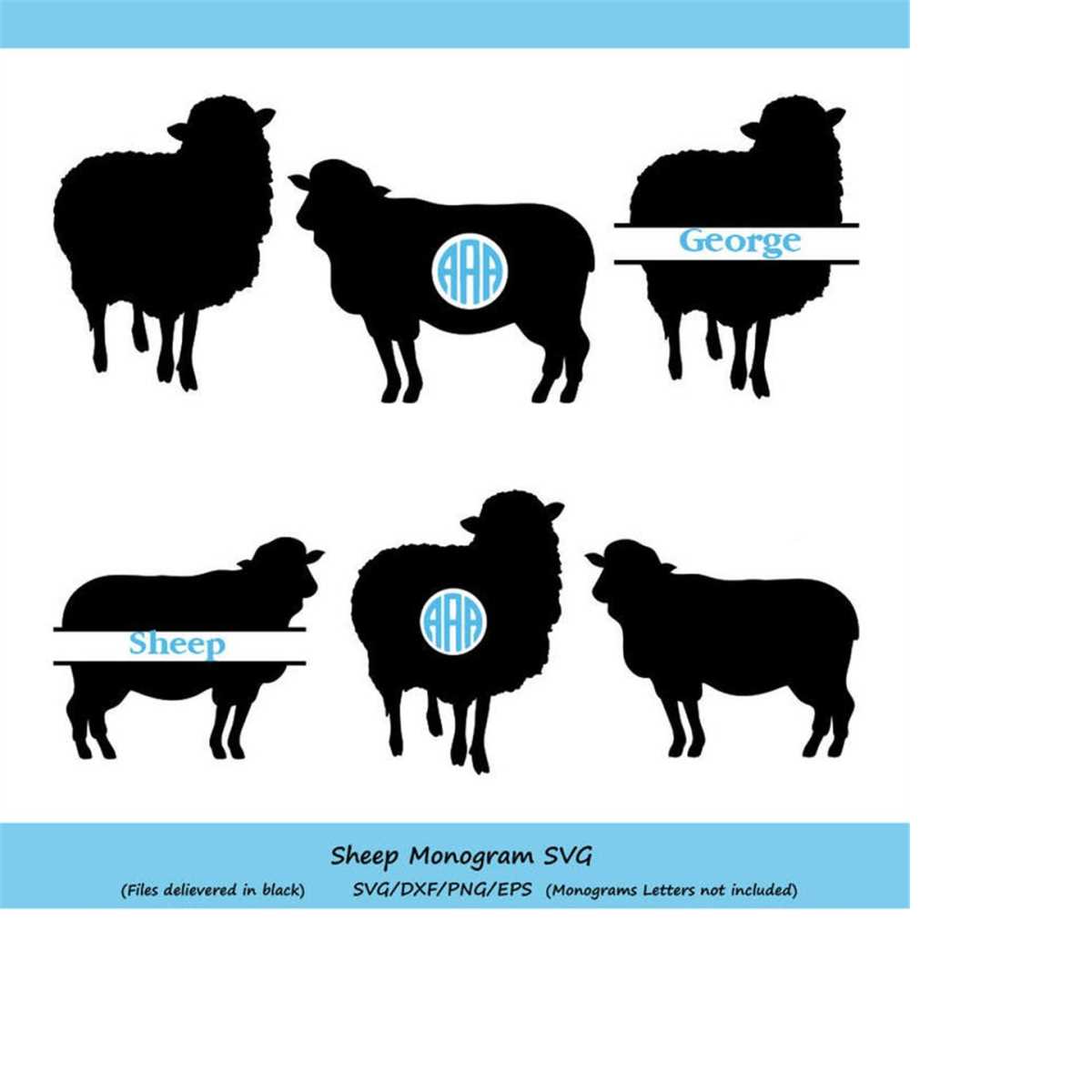 Sheep SVG cut file, sheep monogram svg, farm animals svg, an | Inspire ...