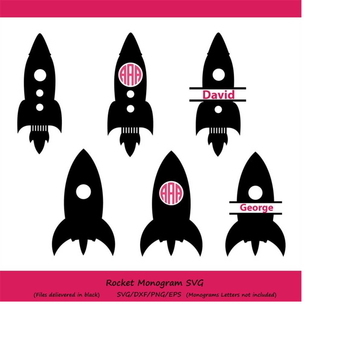 Rocket svg, rocket monogram frames, rocket clipart, rocket | Inspire Uplift