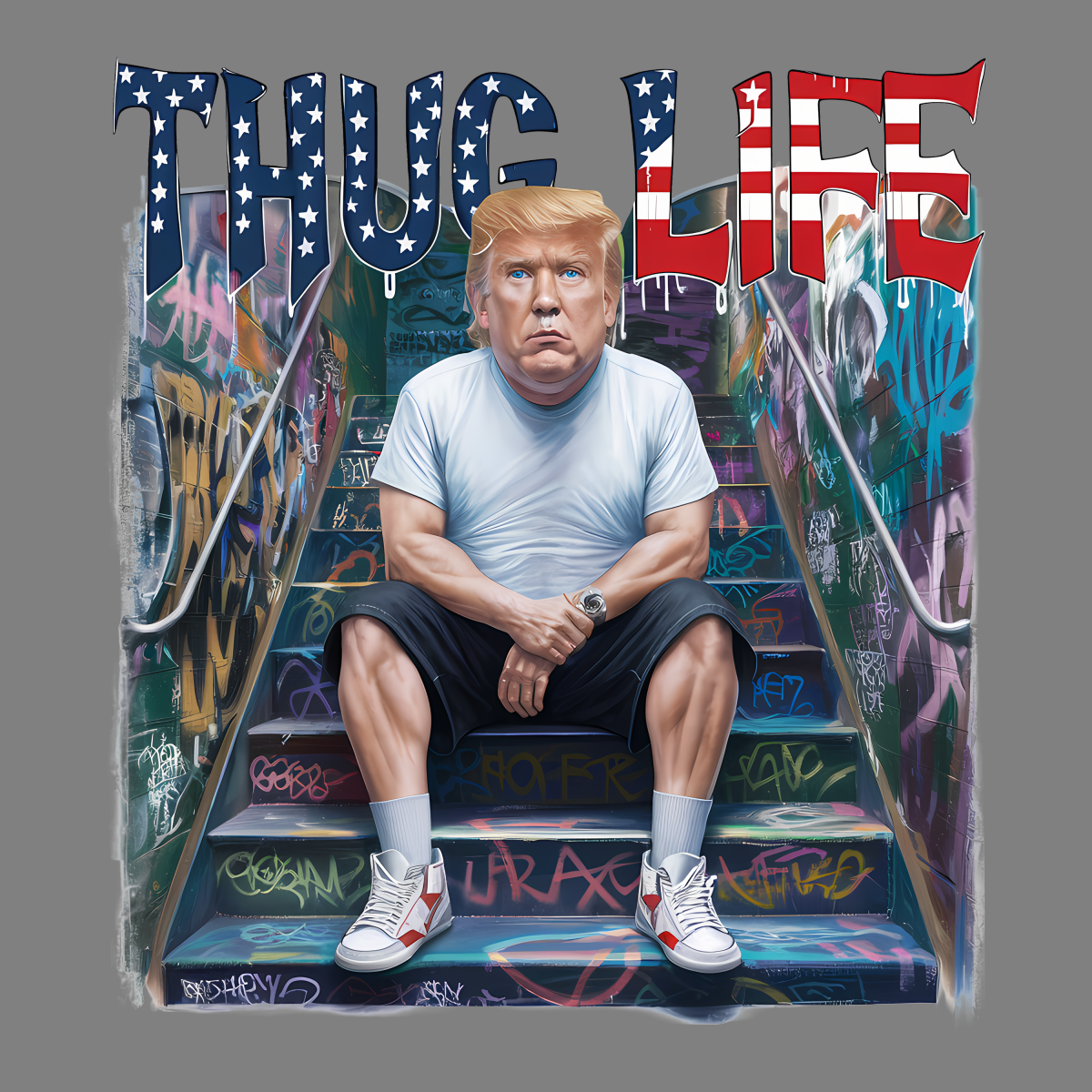 Caricatured Meme Thug Life Donald Trump PNG | Inspire Uplift