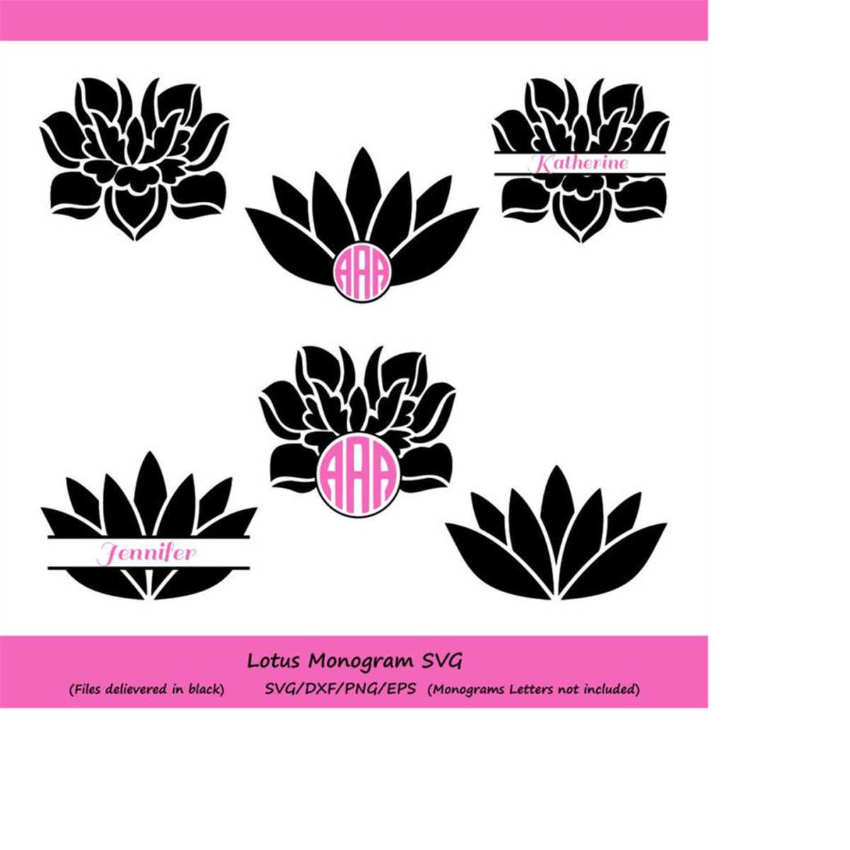 Lotus SVG cut files, Lotus Monogram svg, Lotus Flower svg, L | Inspire ...