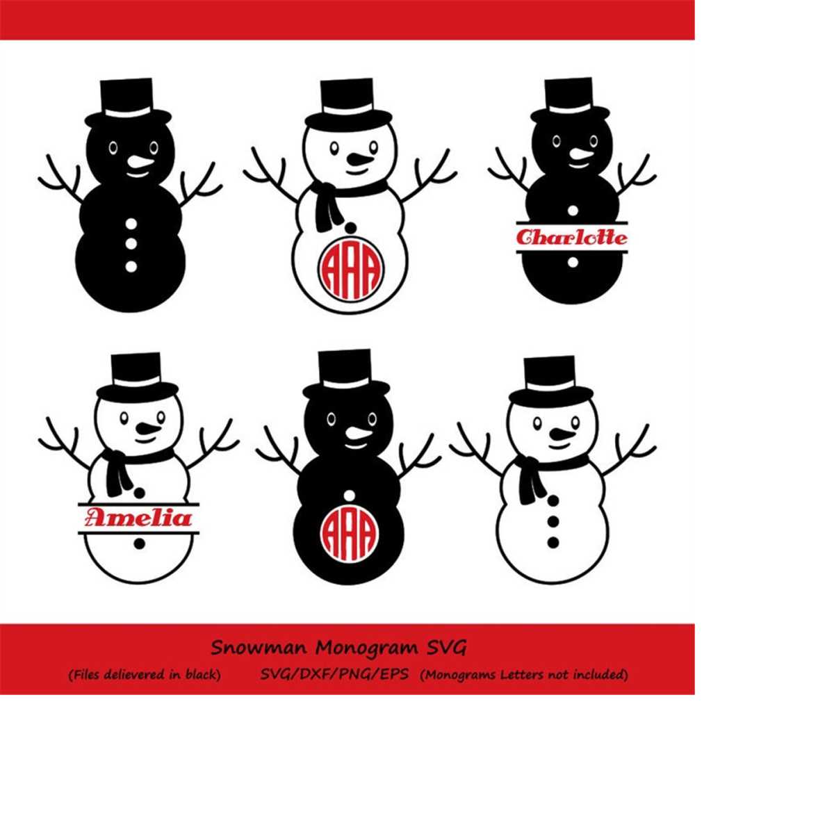 Snowman SVG, Christmas SVG, Snowman Monogram Svg, Christmas | Inspire ...