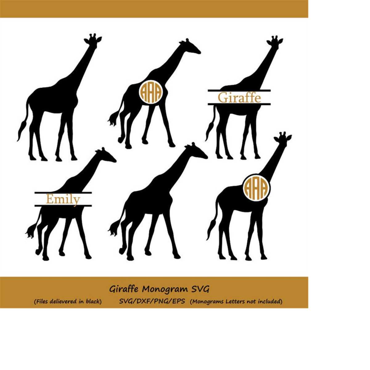 Giraffe SVG File, giraffe monogram svg, Giraffe Cut File, an | Inspire ...