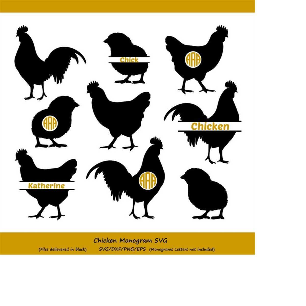 Chicken SVG, Chicken Monogram Svg, Rooster Svg, Hen Svg, Chi | Inspire ...