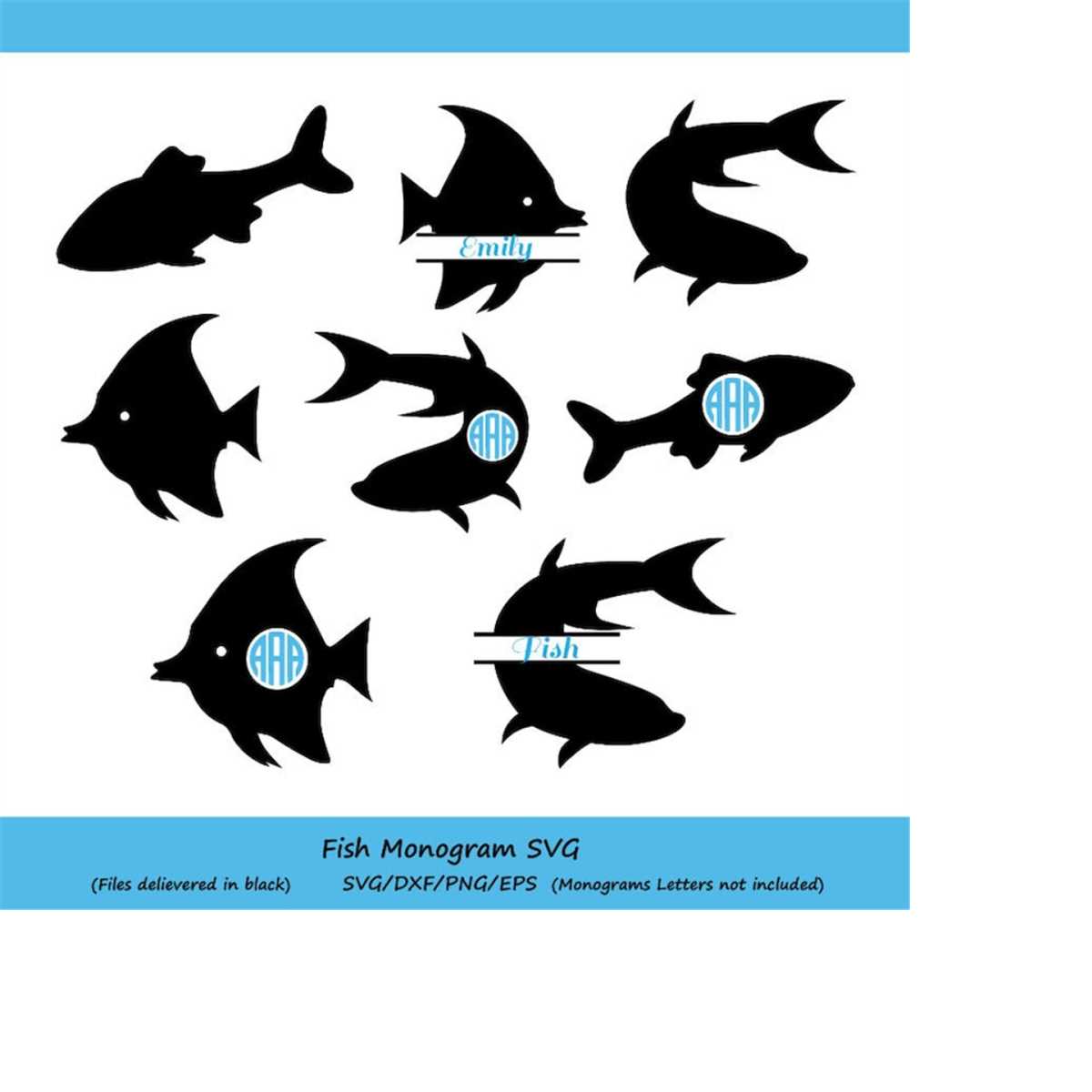 Fish SVG File, Fish Monogram Svg, Fish Cut File, Fish Cuttin - Inspire ...