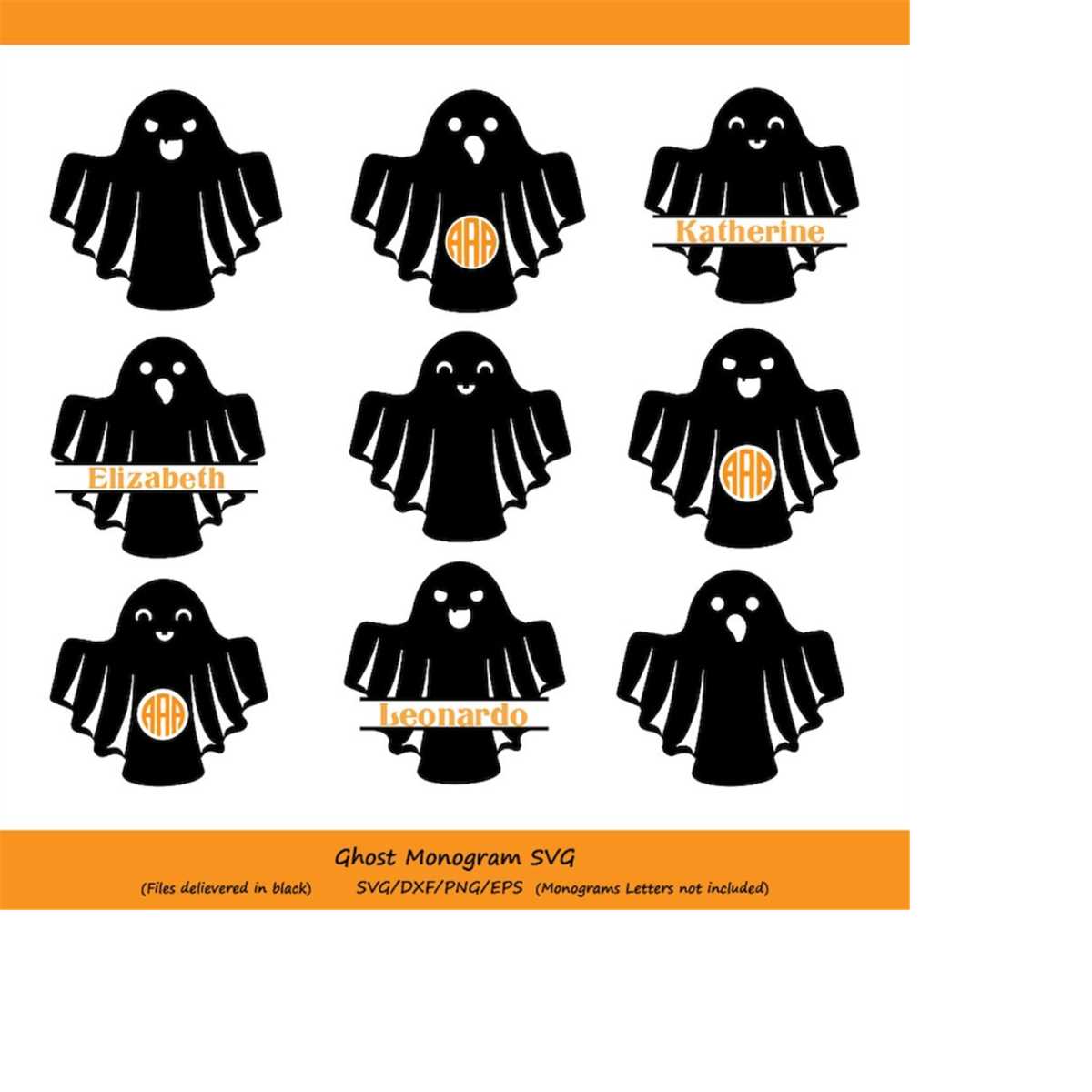 Ghost Svg, Halloween Svg, Halloween Ghost Svg, Ghost Monogra | Inspire ...