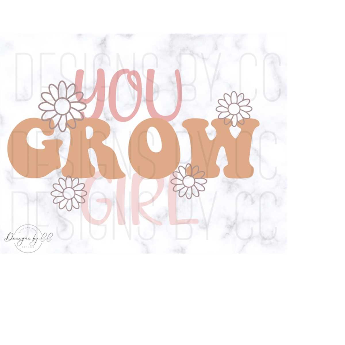 You Grow Girl Svg, Retro Svg, Flower Clip Art, Groovy Design | Inspire ...