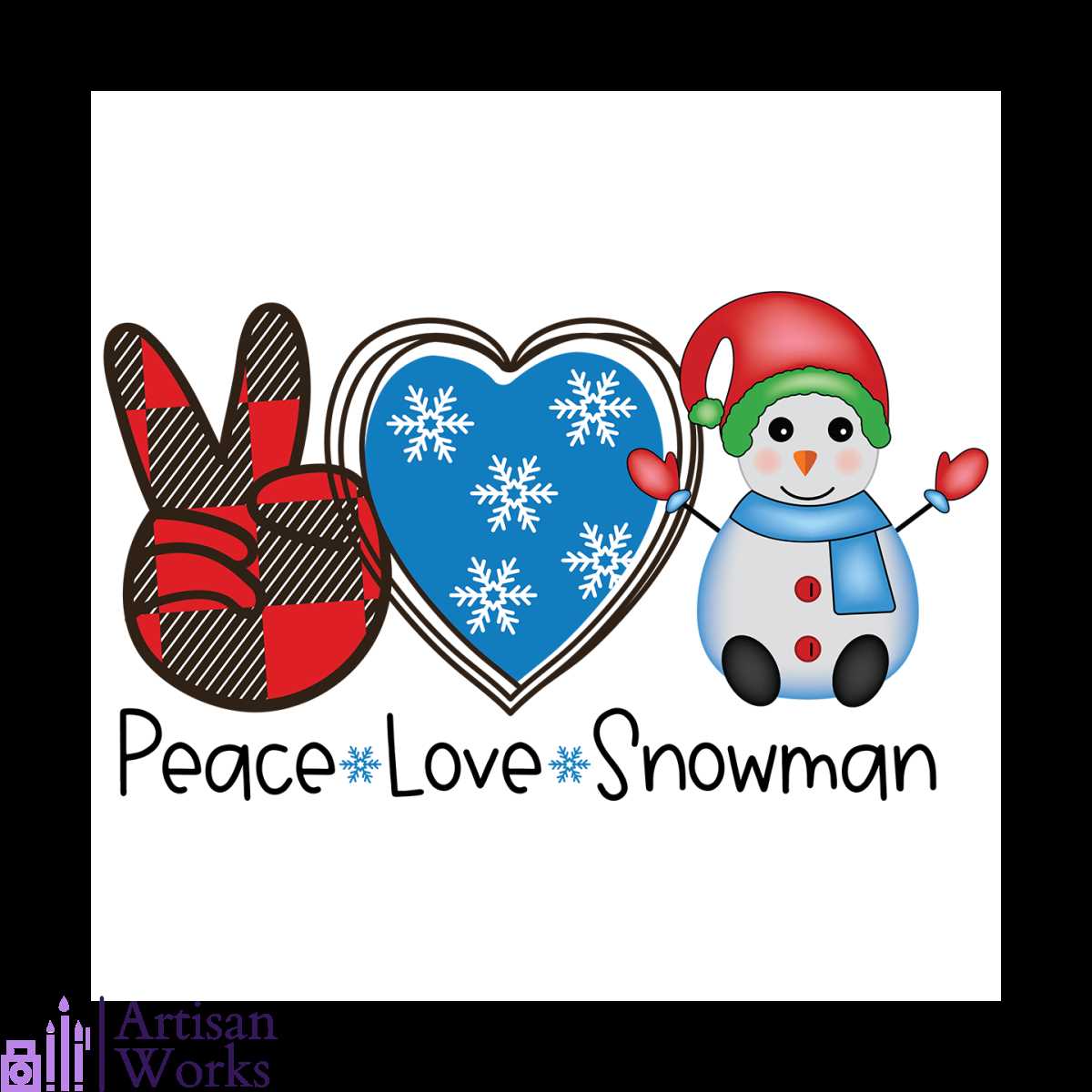 Peace Love Snowman Png, Christmas Png, Snow Png, Buffalo Pla | Inspire ...