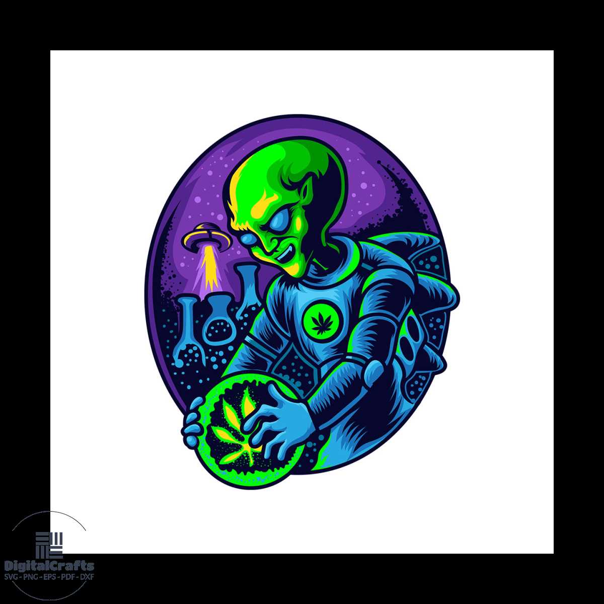Alien Cannabis Svg, Cannabis Svg, UFO Svg, Alien Svg, Weeb S | Inspire ...