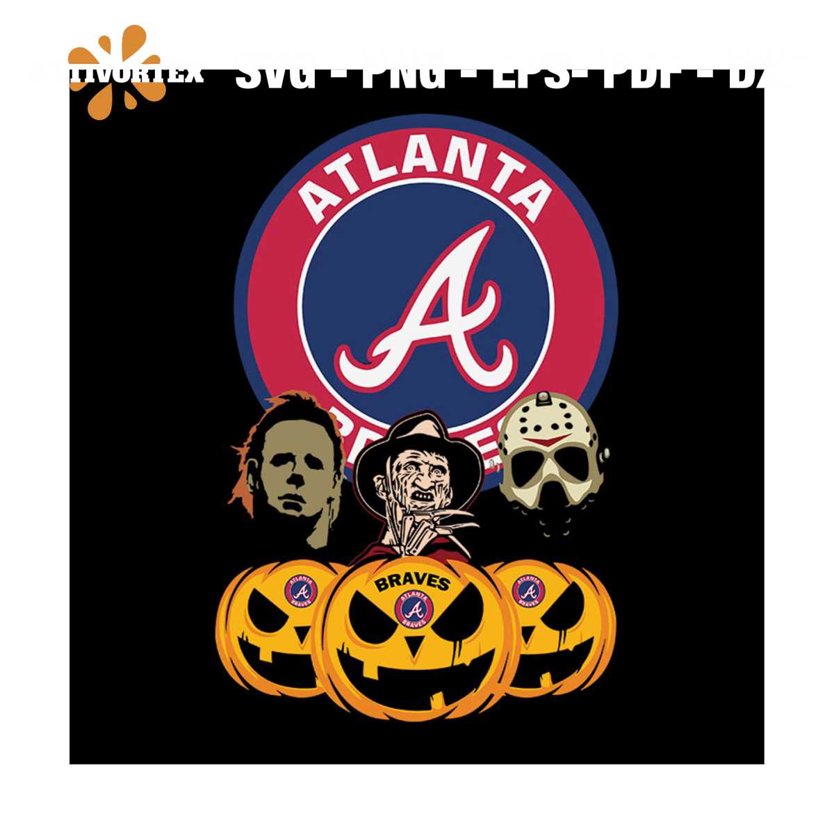 Atlanta Braves Halloween Horror Movie Pumpkin Svg, Jason Voo - Inspire ...