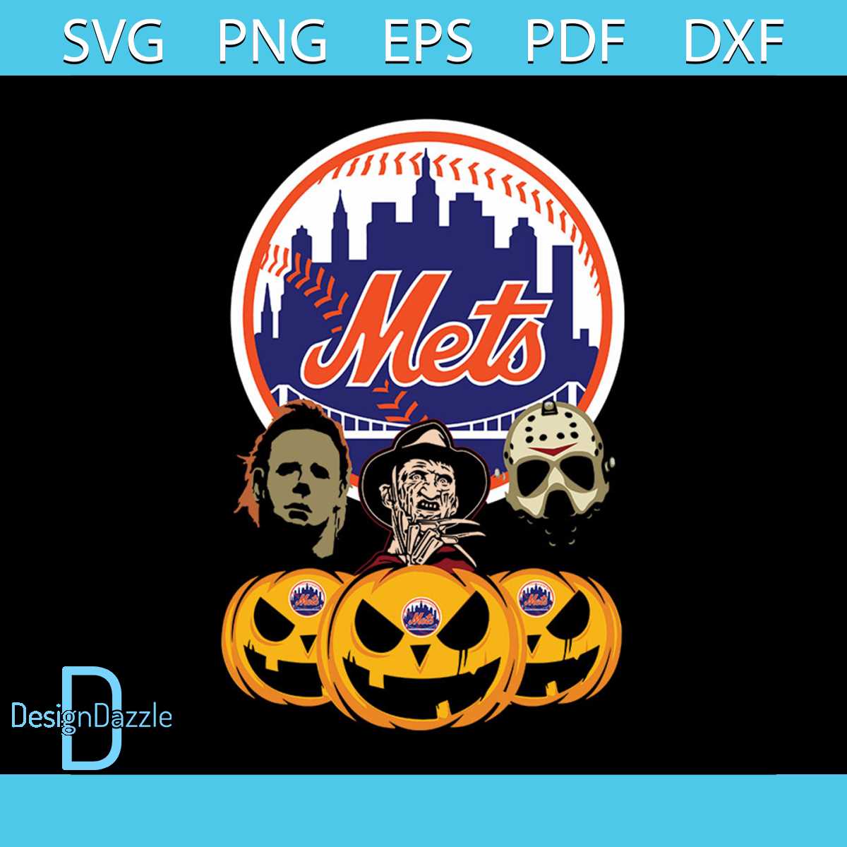 New York Mets Halloween Horror Movie Pumpkin Svg, Jason Voor | Inspire ...