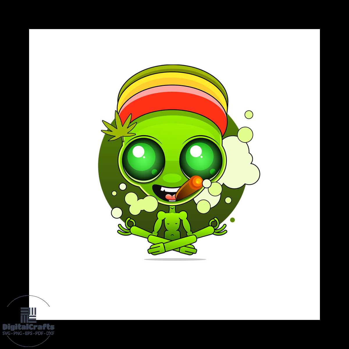 Funny Alien Cannabis Svg, Cannabis Svg, Alien Svg, UFO Svg | Inspire Uplift