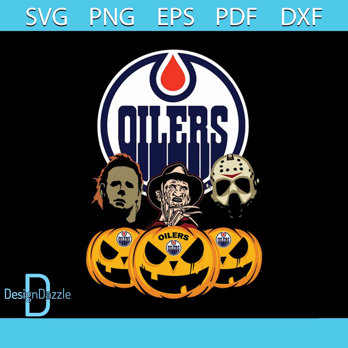 Edmonton Oilers Halloween Horror Movie Pumpkin Svg, Jason Vo | Inspire ...