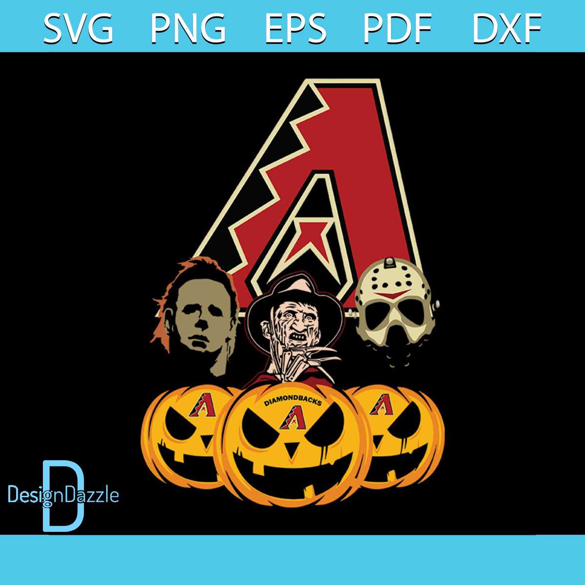 Arizona Diamondbacks Halloween Horror Movie Pumpkin Svg, Jas | Inspire ...