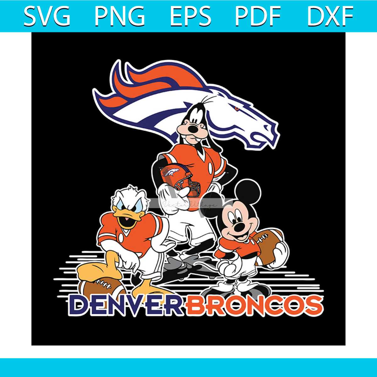 Mickey Mouse Denver Broncos American Football Nfl Sports Svg | Inspire ...