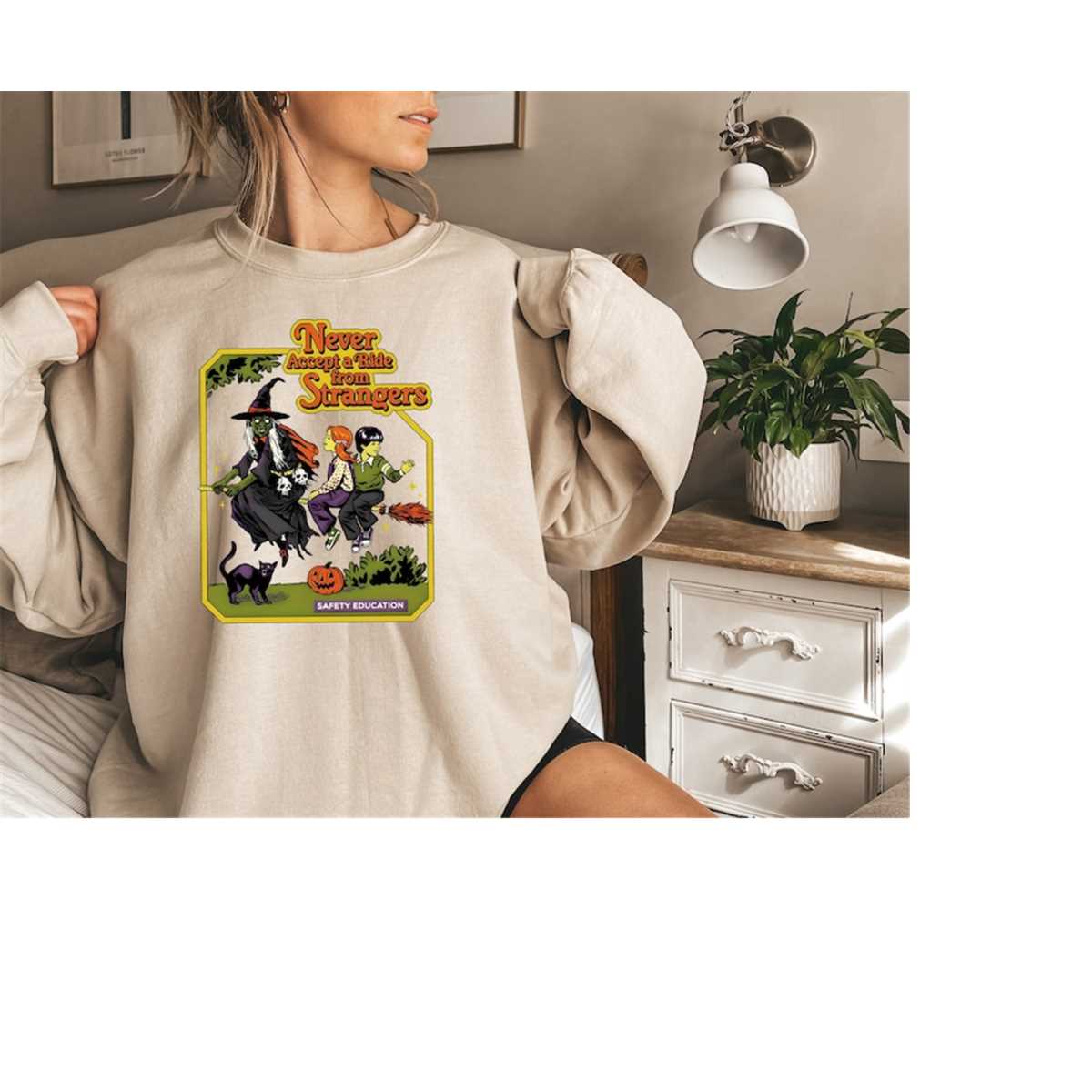 Never Accept A Ride From Strangers T-Shirt, Halloween Witch | Inspire ...