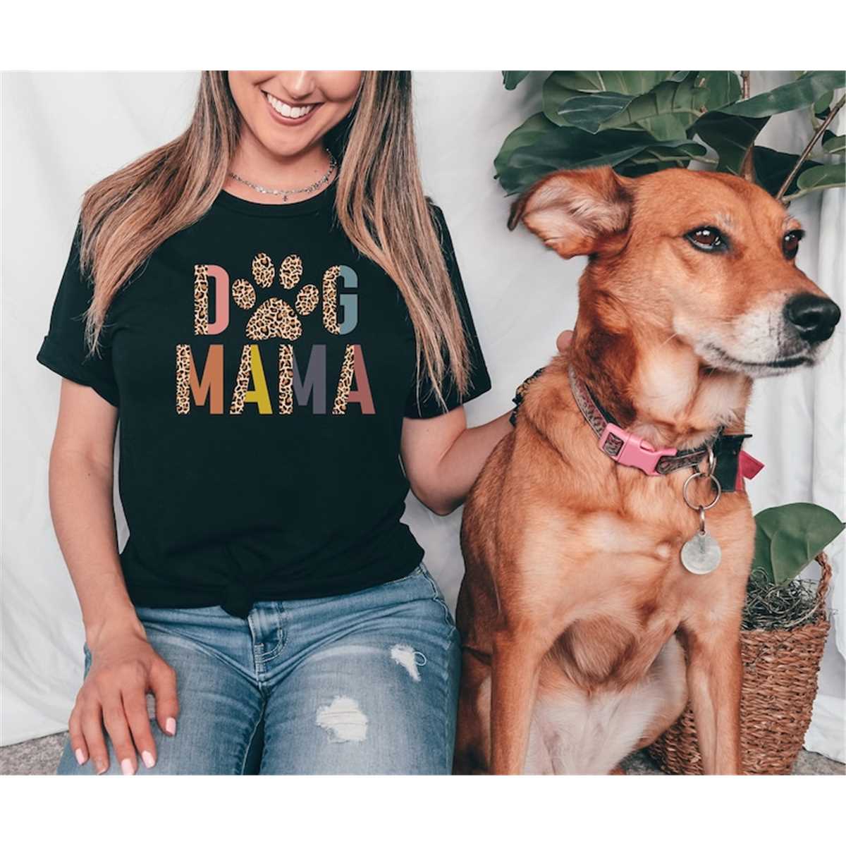 Dog Mama Shirt, Dog Mom Shirt, Dog Lover Shirt, Leopard Dog | Inspire ...