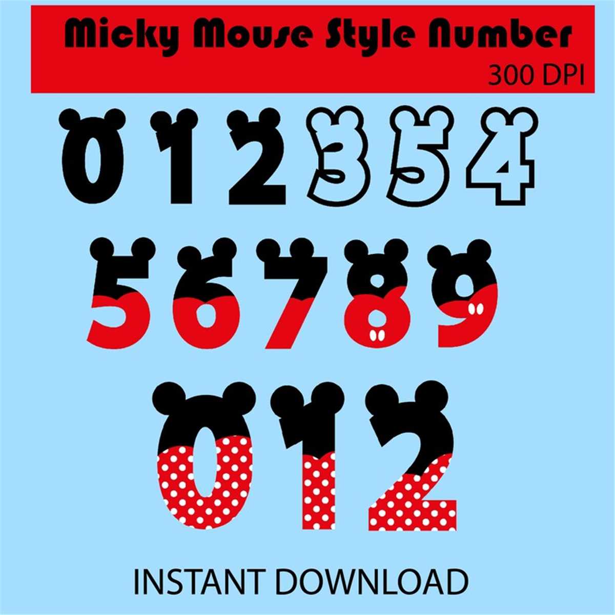 Mickey Numbers Birthday Numbers 0-9 Minnie number Svg, Mick | Inspire ...