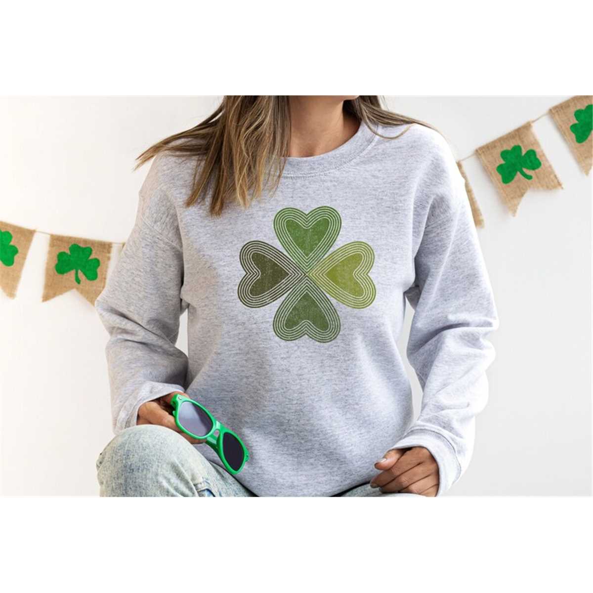 Retro Clover Shirt, Four Hearts Clover Shirt, Vintage Clover | Inspire ...