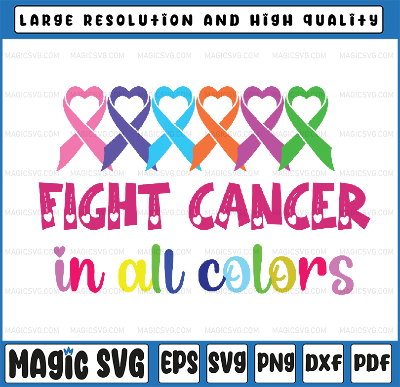 Fight Cancer In All Color Svg, Feather Breast Cancer Awarene - Inspire ...